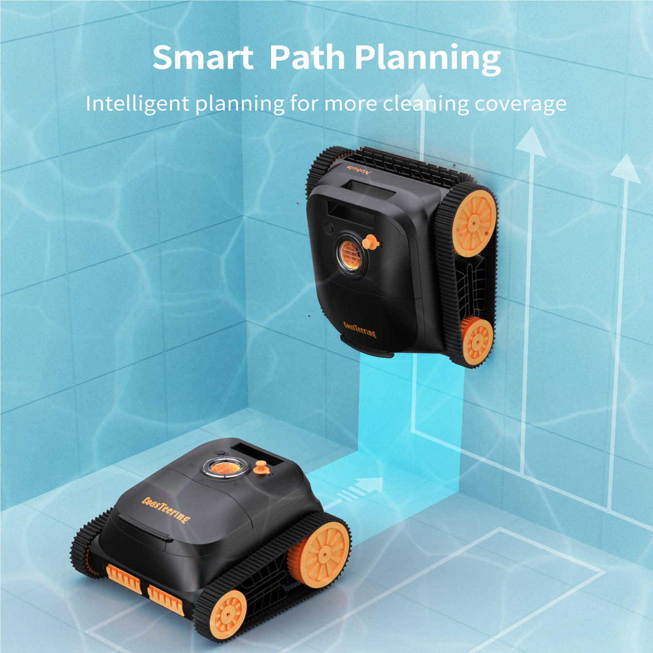 CoasTeering Nebula Cordless Robotic Pool Cleaner, Pool Vacuum Robot wi ...